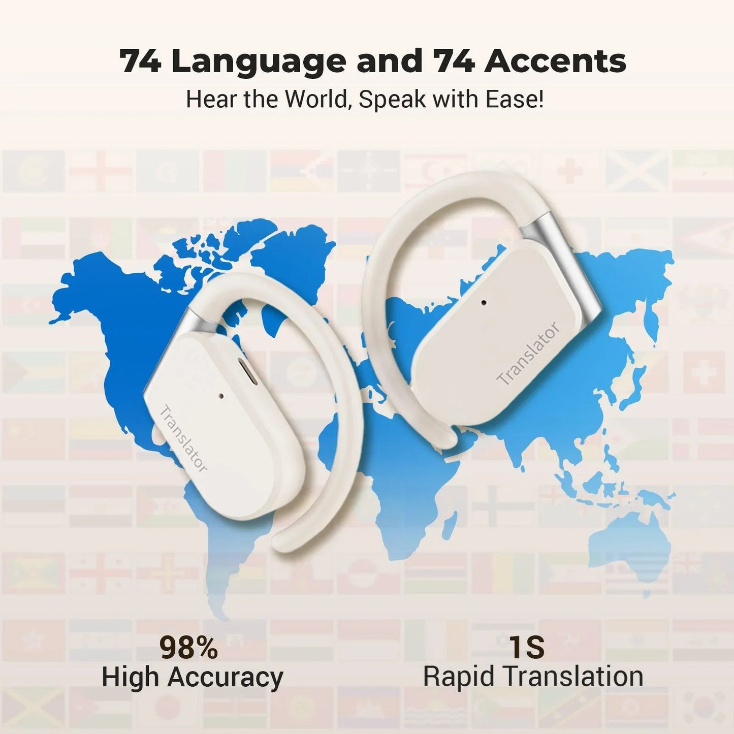 Wooask® M9 Open Ear AI Language Translator Earbuds – WOOASK